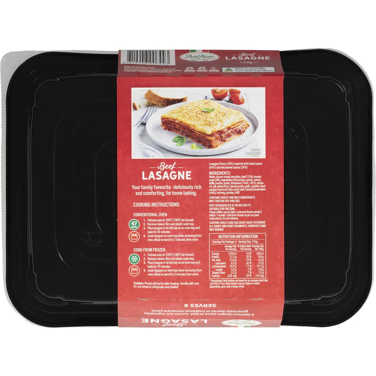 Figtree Dr IGA - Pasta Master Lasagne Beef 1.3Kg